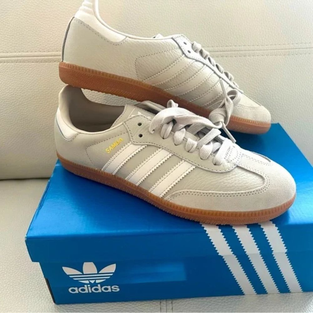 New Adidas Samba Og Aluminum Gum Chalk White Beige Sh… - Gem